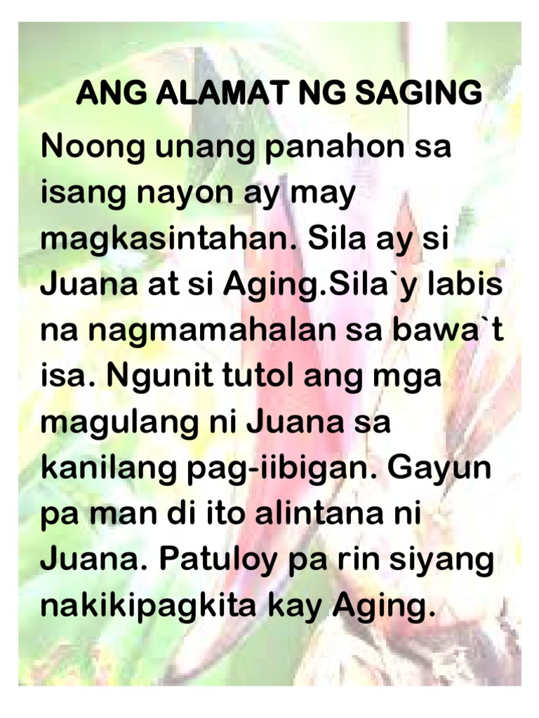 Ang Alamat NG Saging | PDF