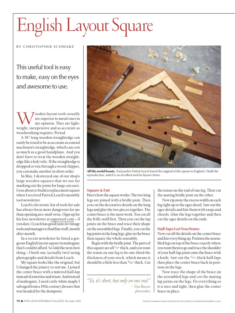 English Layout Square | PDF | Woodworking | Wood