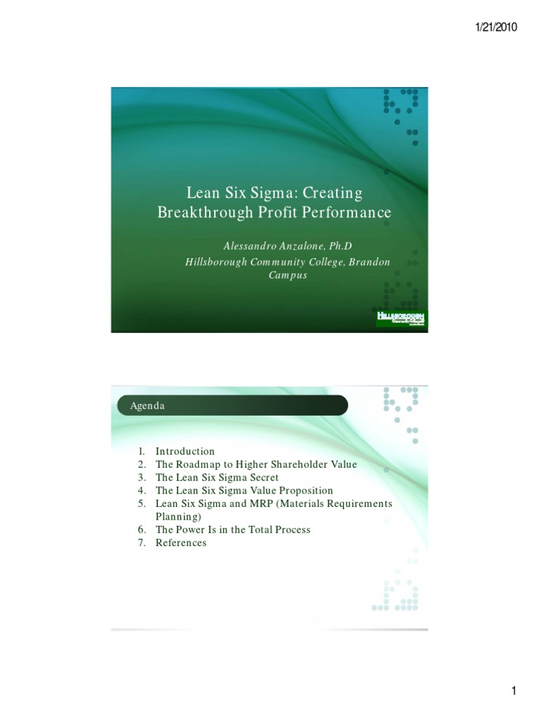Lean Six Sigma Creating Breakthrough | PDF | Lean Manufacturing | Six Sigma