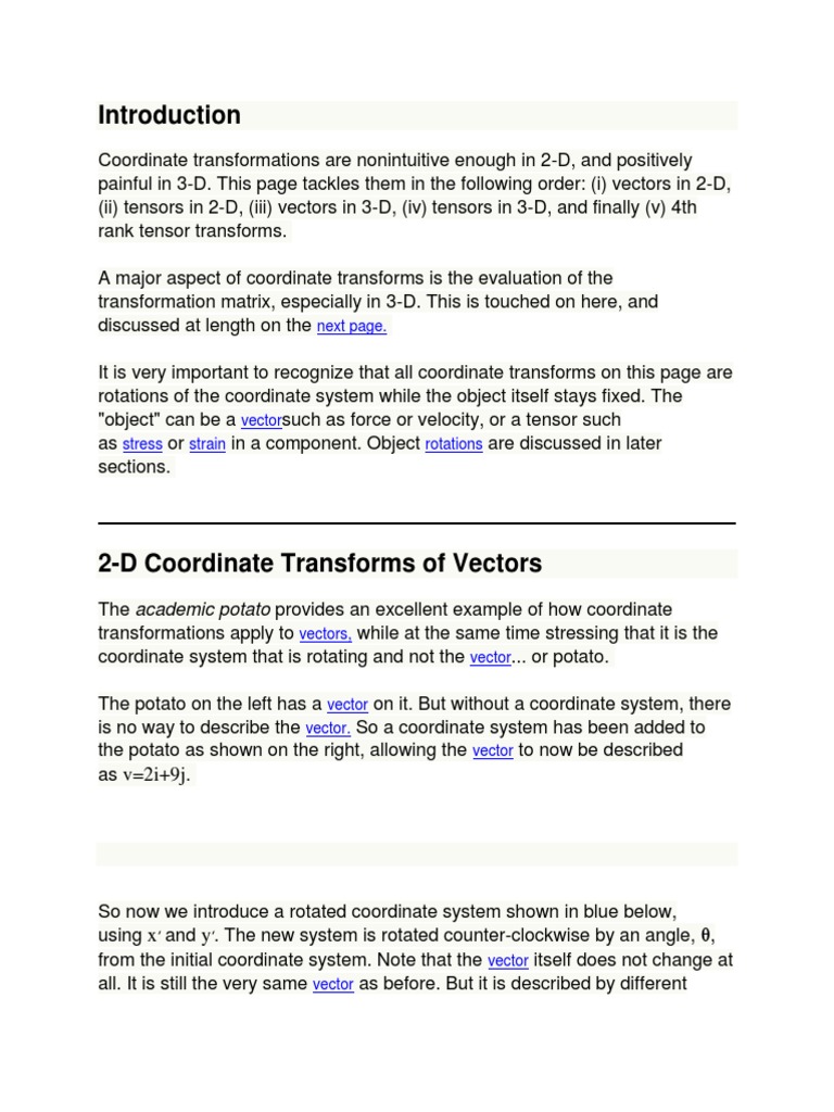 2D and 3D Coordinate Transformations | PDF | Tensor | Matrix (Mathematics)