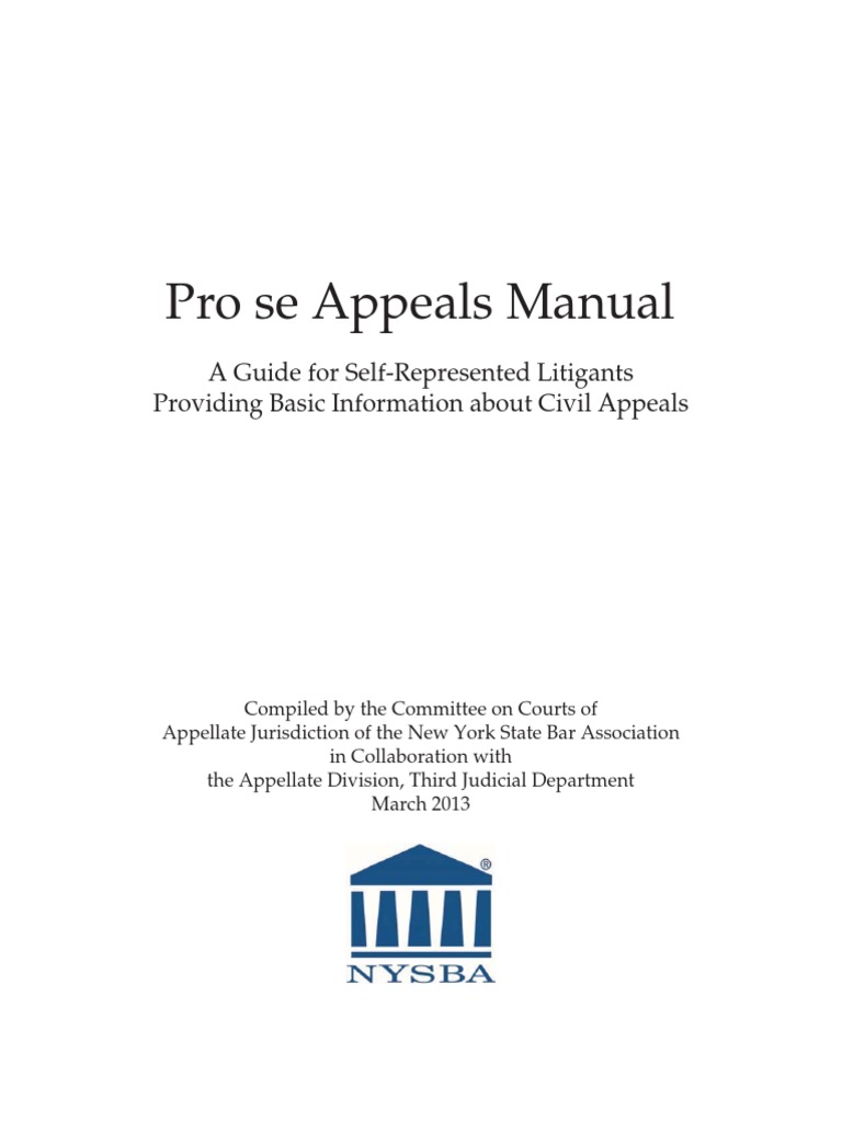 Appeals Pro Se Manual | PDF | Brief (Law) | Appeal