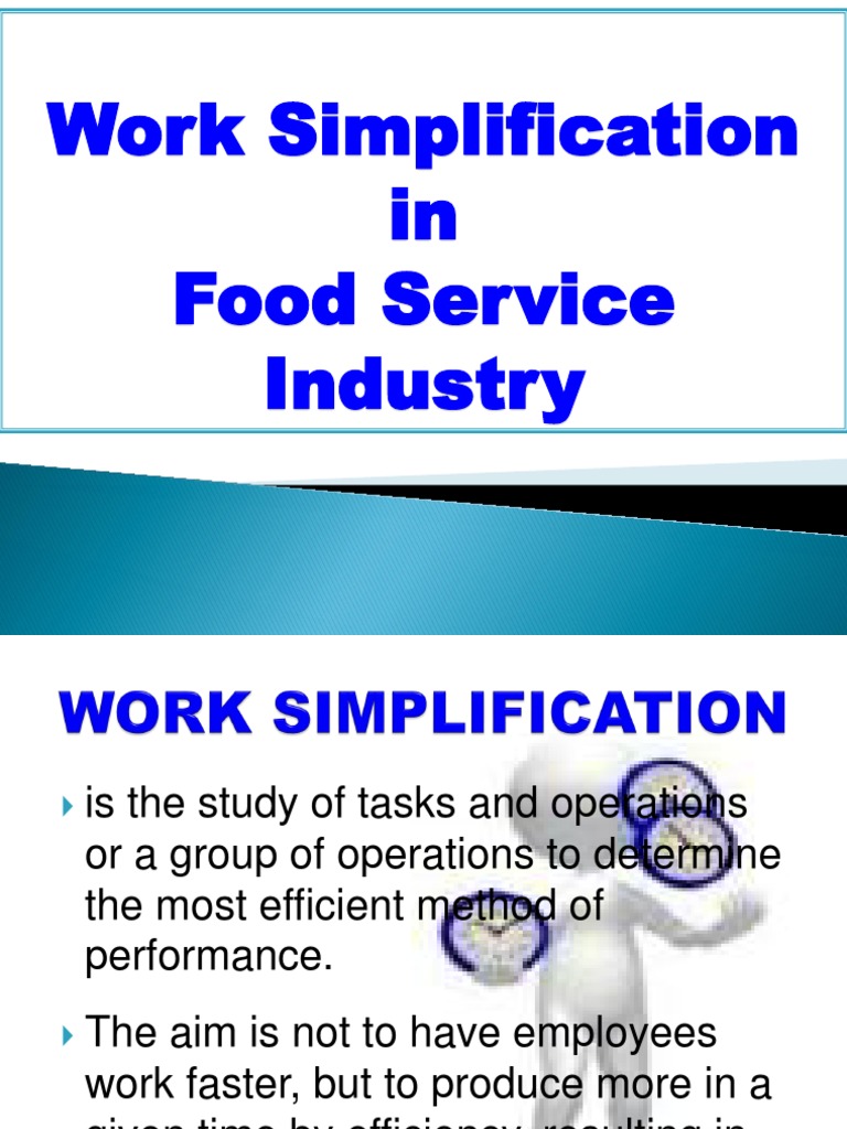 Work Simplification in Food Service Industry | PDF | Salad | Menu