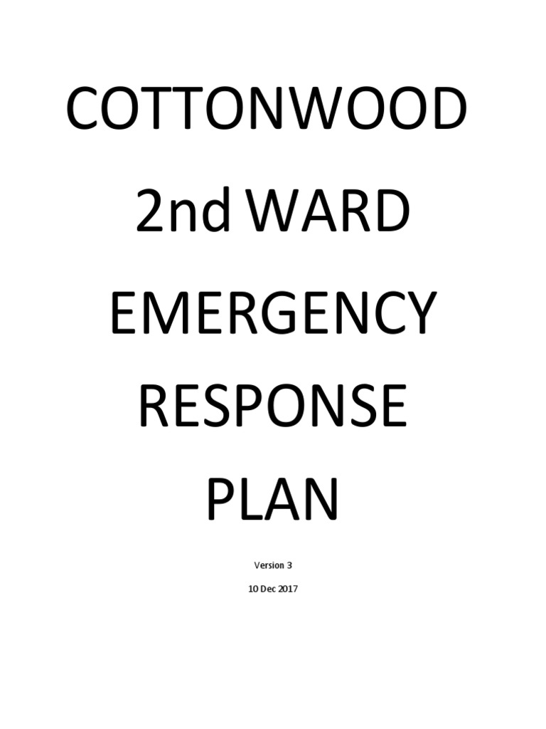 2nd Ward Plan Version 3 | PDF | Emergency Management | Business