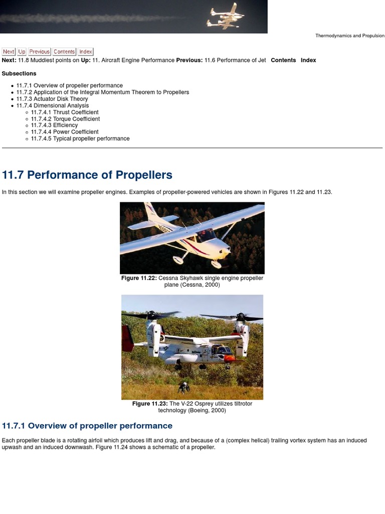 11.7 Performance of Propellers | PDF | Propeller | Fluid Dynamics