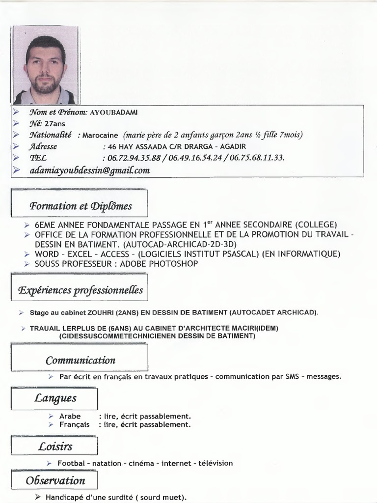 CV Ayoub Adami PDF | PDF