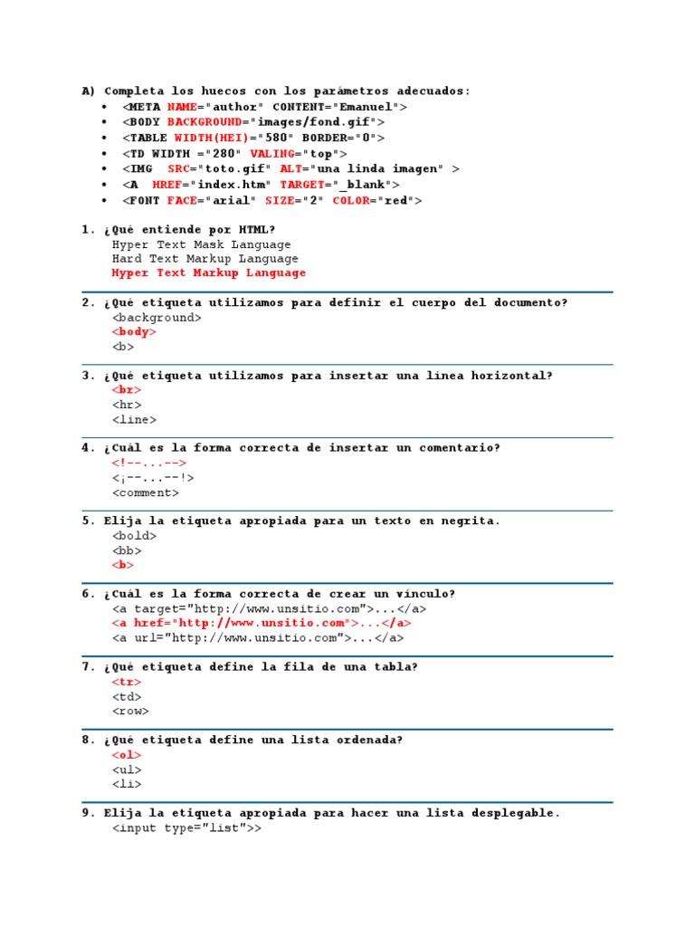 Ejercicios HTML | PDF | Science | Informática y tecnología de la ...