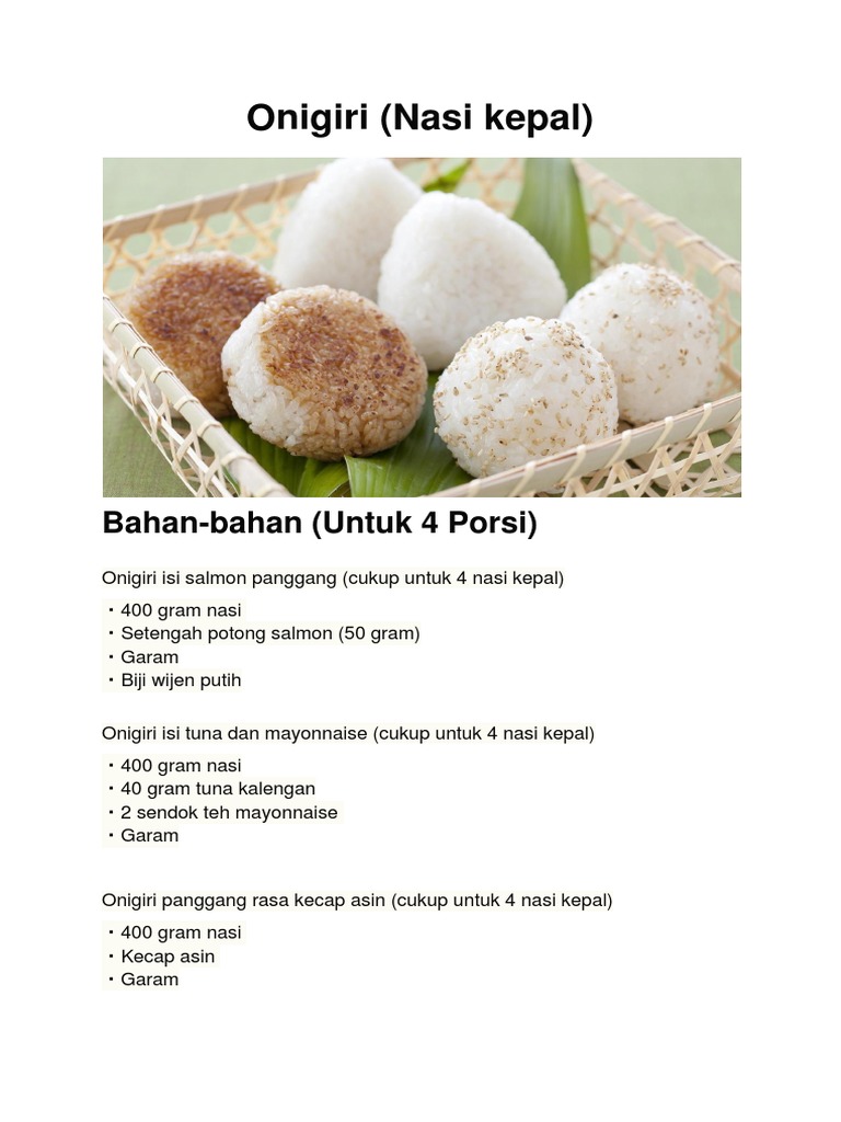 Onigiri | PDF