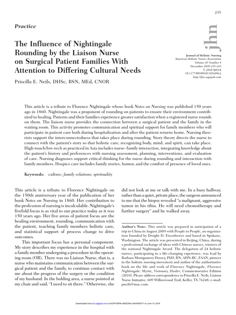 Neils - 2010 - The Influence of Nightingale Rounding by The Liais | PDF ...