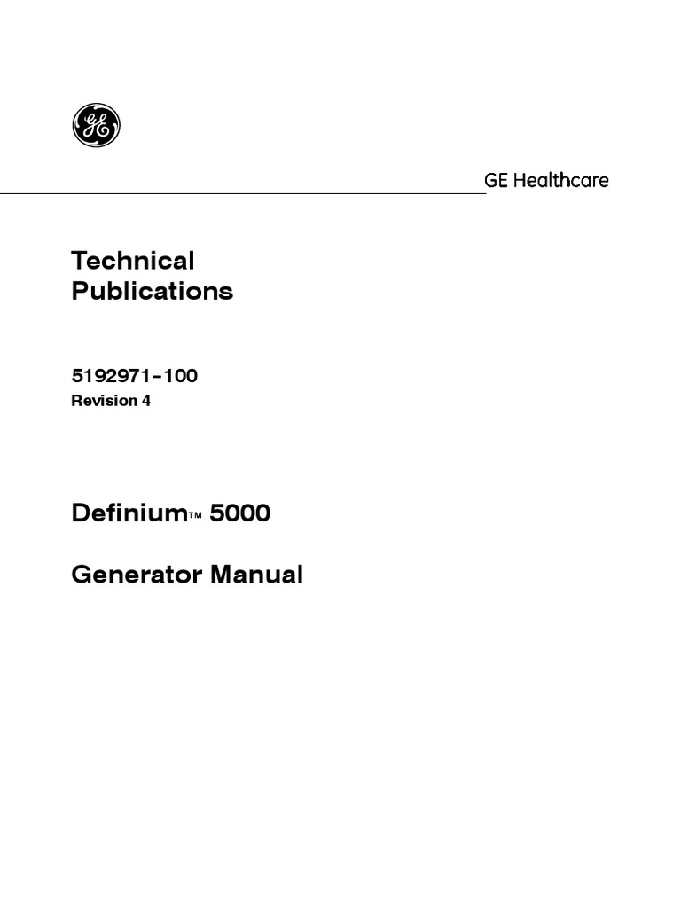 Definium-5000 Generator Manual | PDF | Electrostatic Discharge ...