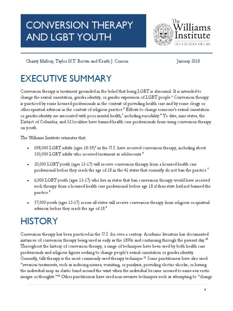 Conversion Therapy LGBT Youth Jan 2018 | PDF | Sexual Orientation ...