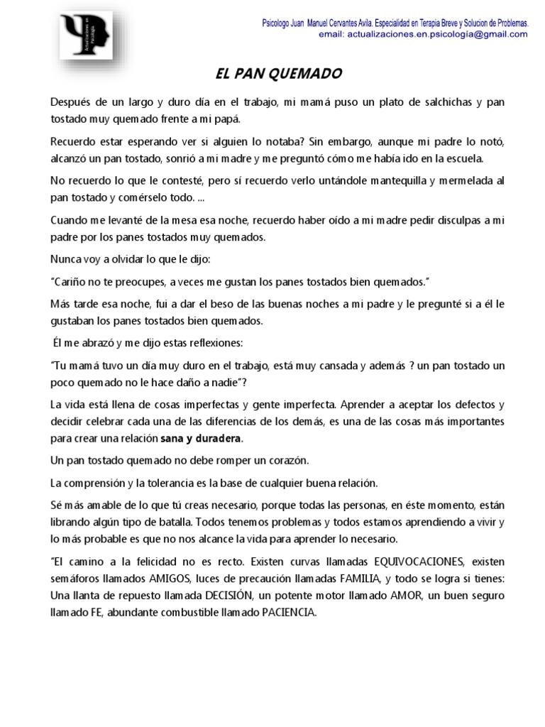 Metafora El Pan Quemado | PDF | Panes