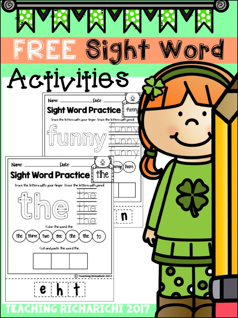 Free Sight Word Activities Pre Primer | PDF