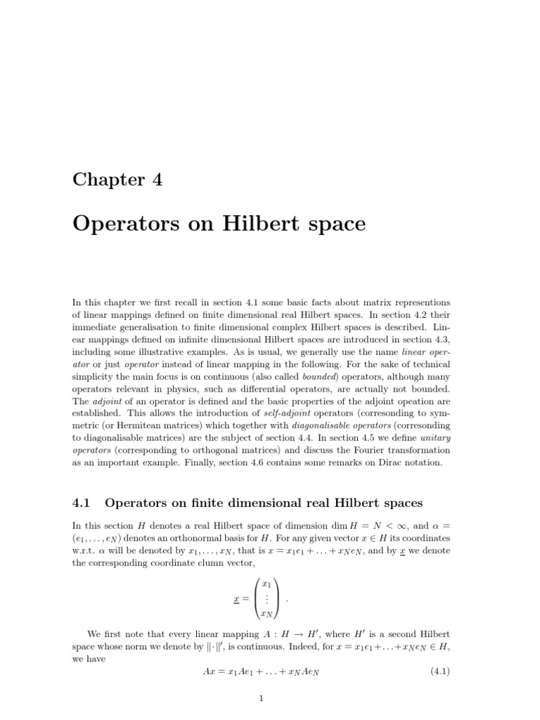 Mat Fys 4 | PDF | Hilbert Space | Eigenvalues And Eigenvectors