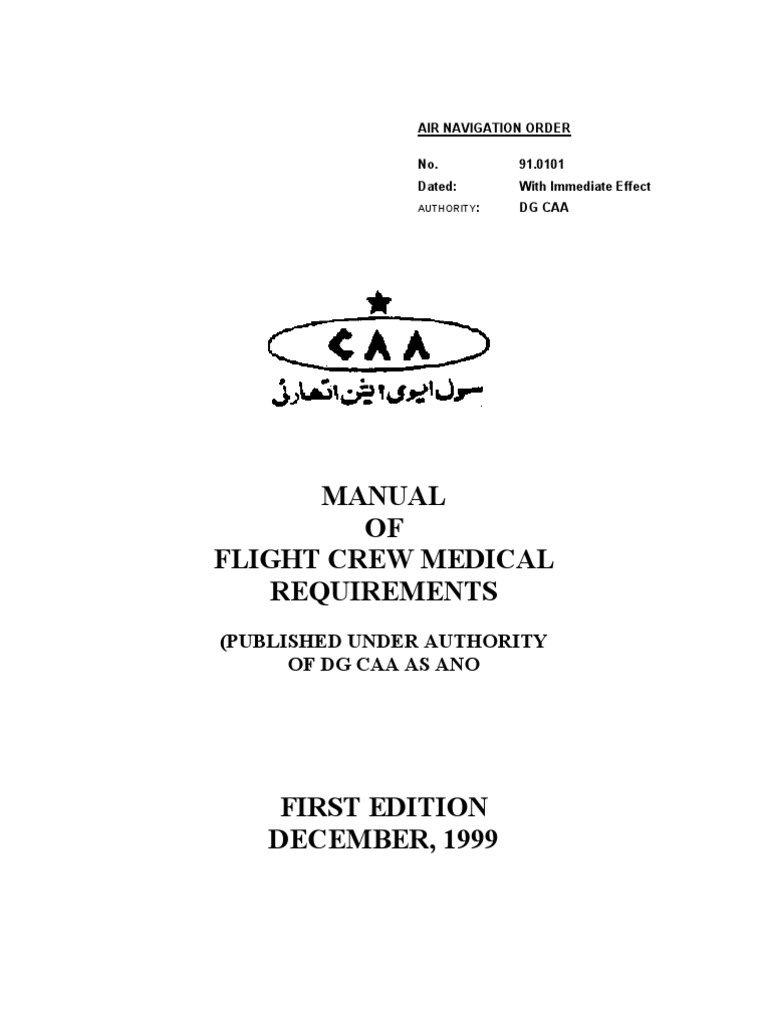 Flight Crew Medical Requirements Manual | PDF | Federal Aviation ...