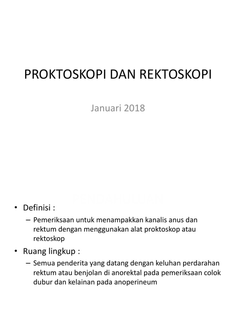 Proktoskopi Dan Rektoskopi | PDF | Sains & Matematika