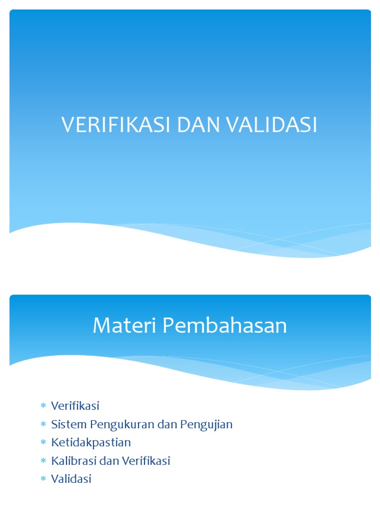 Verifikasi Dan Validasi | PDF | Metode & Bahan Ajar