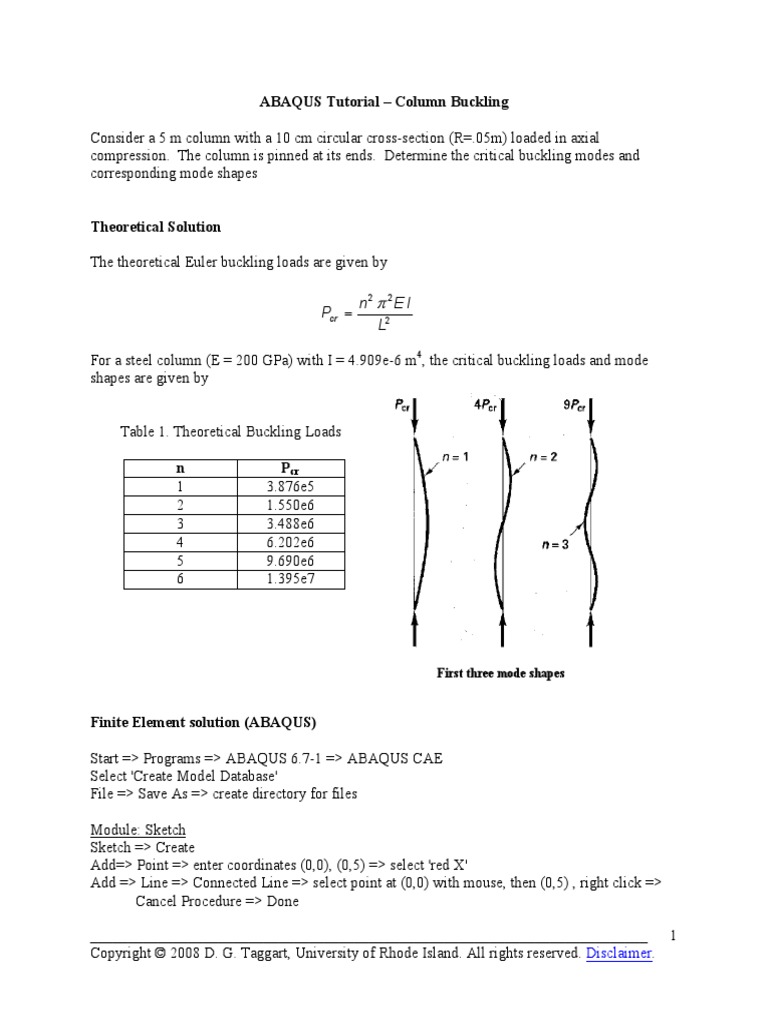 Column Buckling PDF | PDF | Buckling | Continuum Mechanics