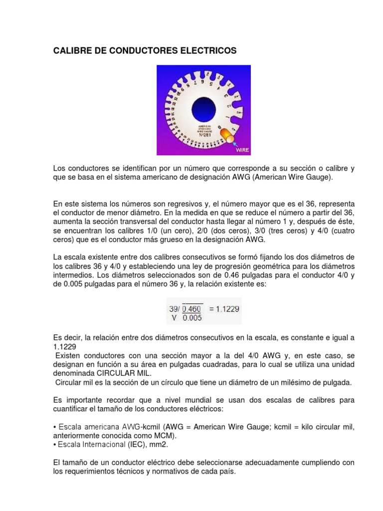 Calibre de Conductores Electricos | PDF