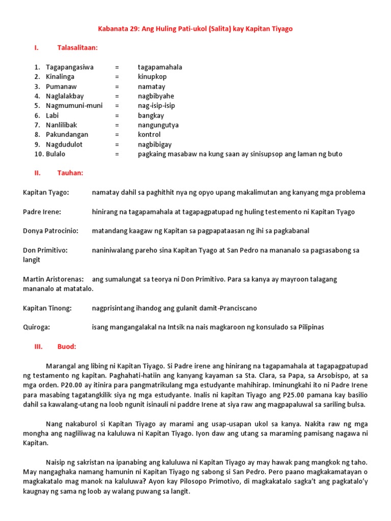 EL FILI Kabanata 29 | PDF