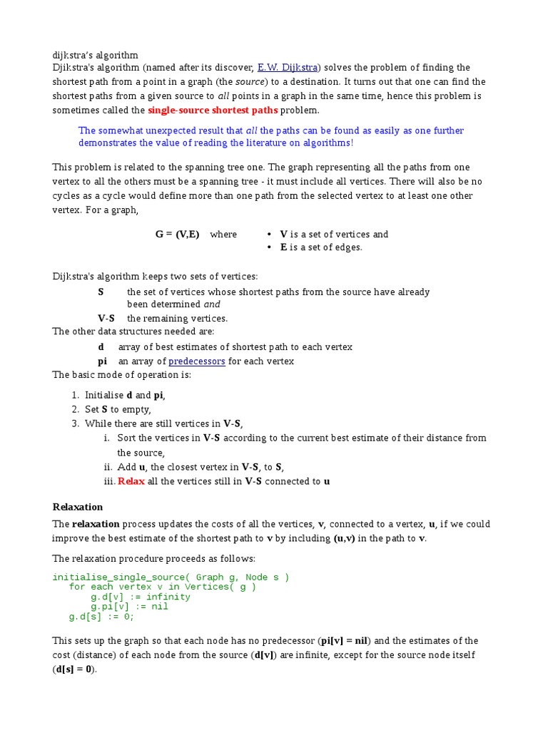 Unit 5 Dijkstra Algorithm | PDF | Vertex (Graph Theory) | Theoretical Computer Science