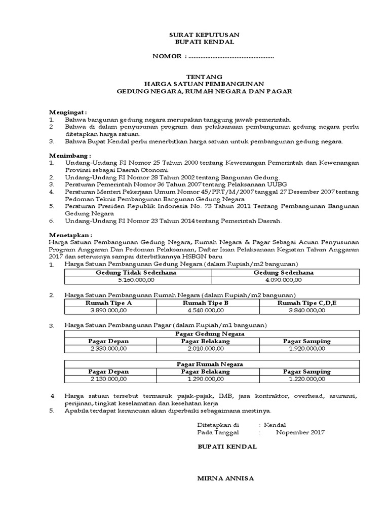 SK Bupati Tentang HSBGN | PDF