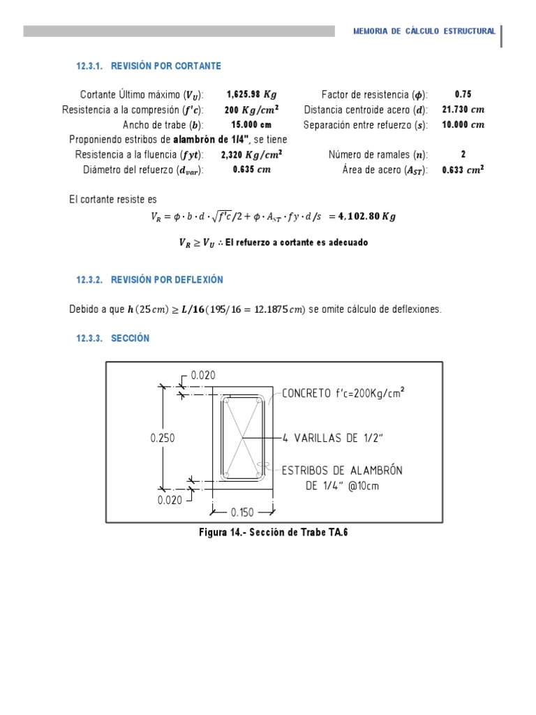 Diseño Trabe Concreto TA.6 | PDF | Materiales | Ingeniería de Edificación
