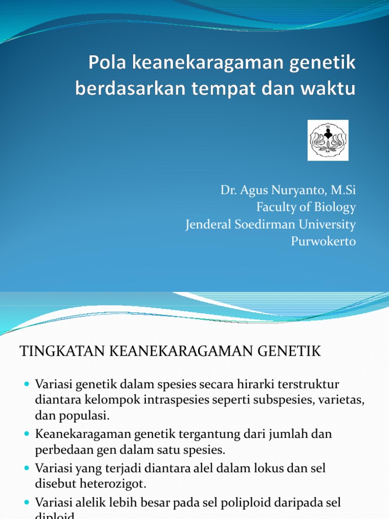 Pola Variasi Genetik Dalam Ruang Dan Waktu | PDF
