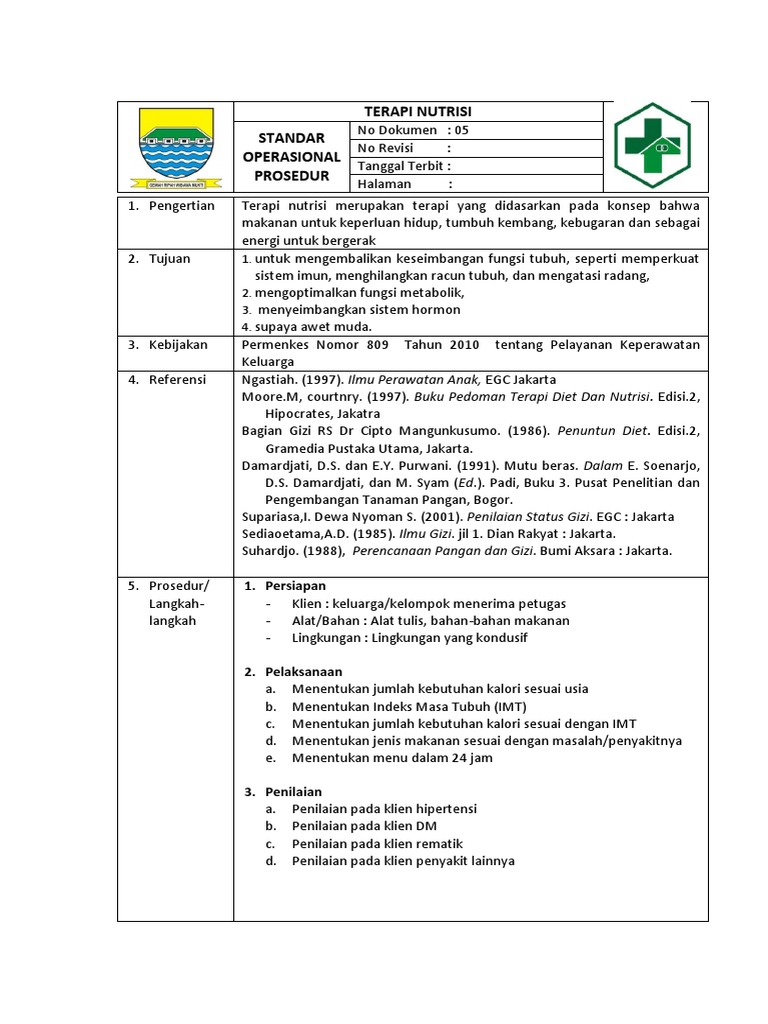SOP Terapi Nutrisi | PDF