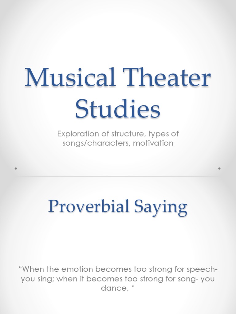 Musical Theater Structure | PDF | Comedy | Musical Theatre