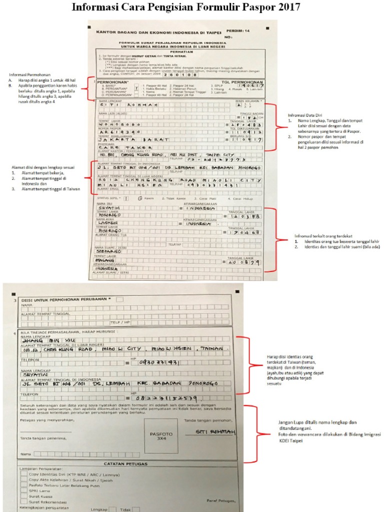 Cara Pengisian Formulir Permohonan Paspor | PDF