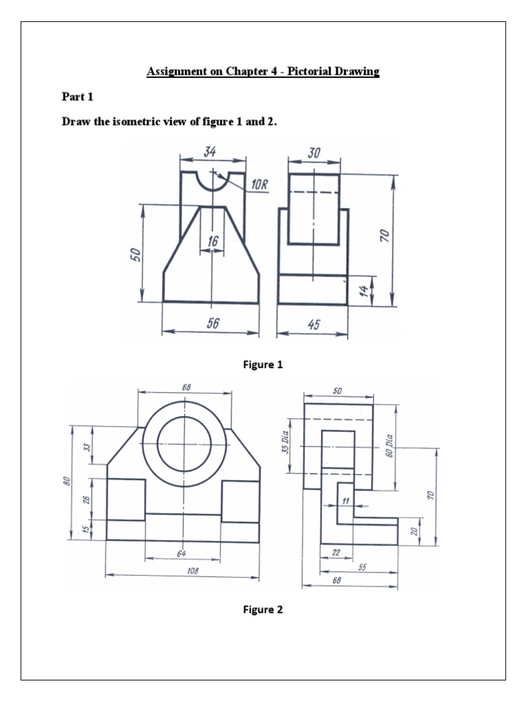 Assignment On Pictorial Drawing To Be Submitted-2 PDF | PDF