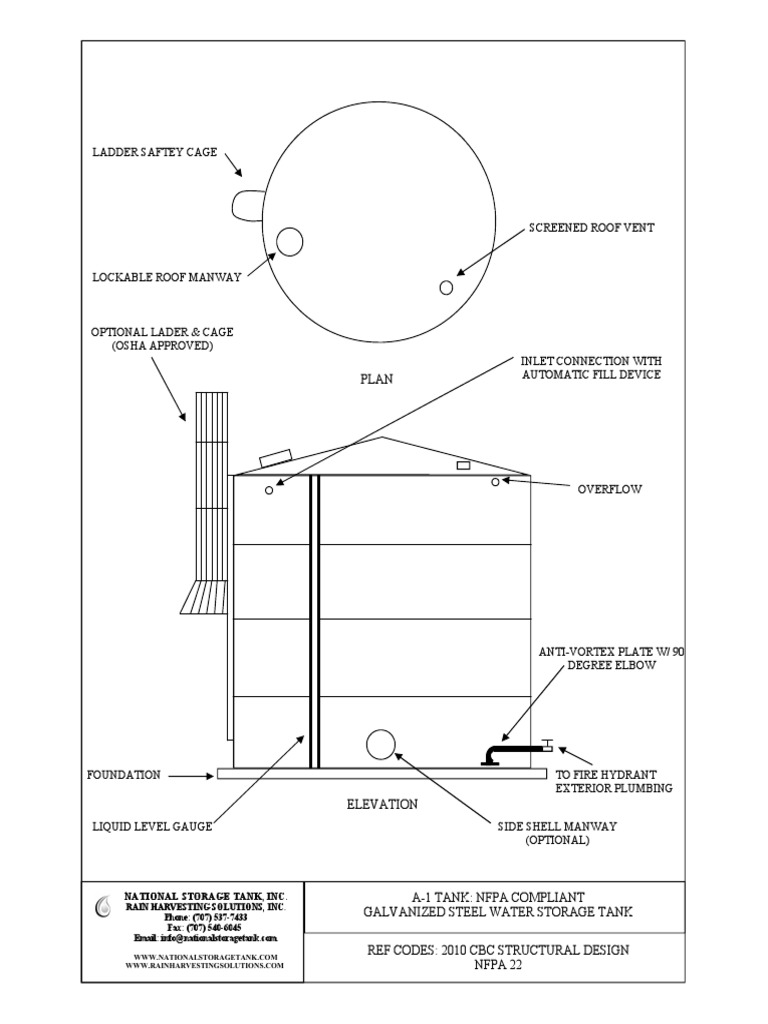 Steel Water Tank Nfpa 22 PDF | PDF