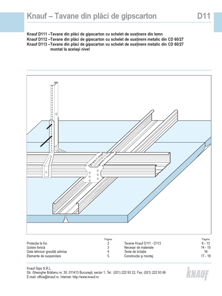 Knauf Gips Tavane Placi Gipscarton d11 PDF PDF | PDF