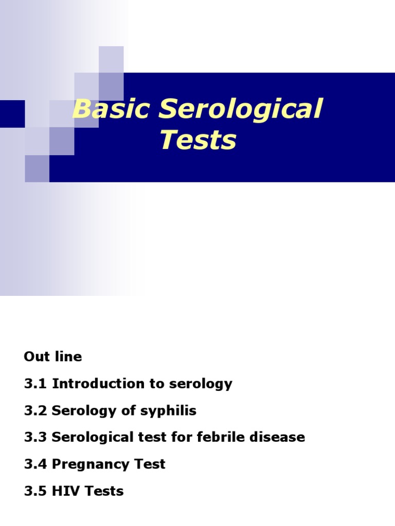 Chapter 3 Basic Serological Tests Pdf Infection Immunology