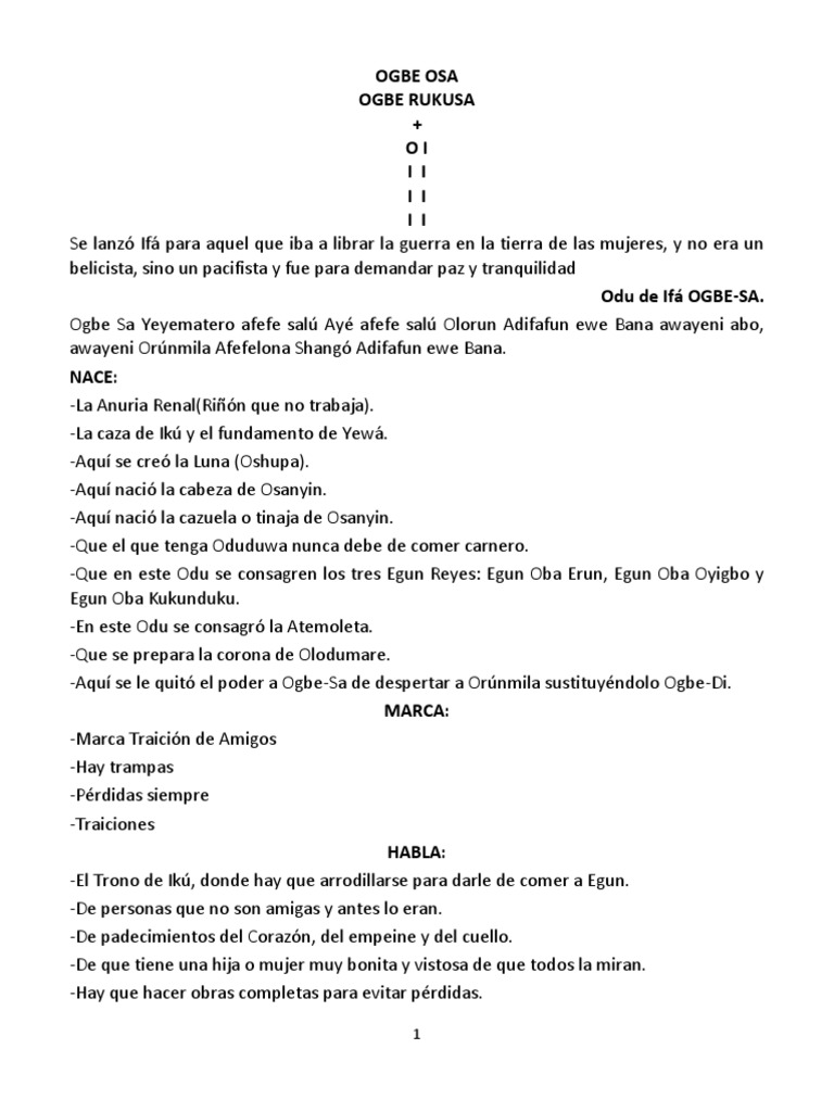 Ogbe Osa | PDF | Pollo | Religión y creencia