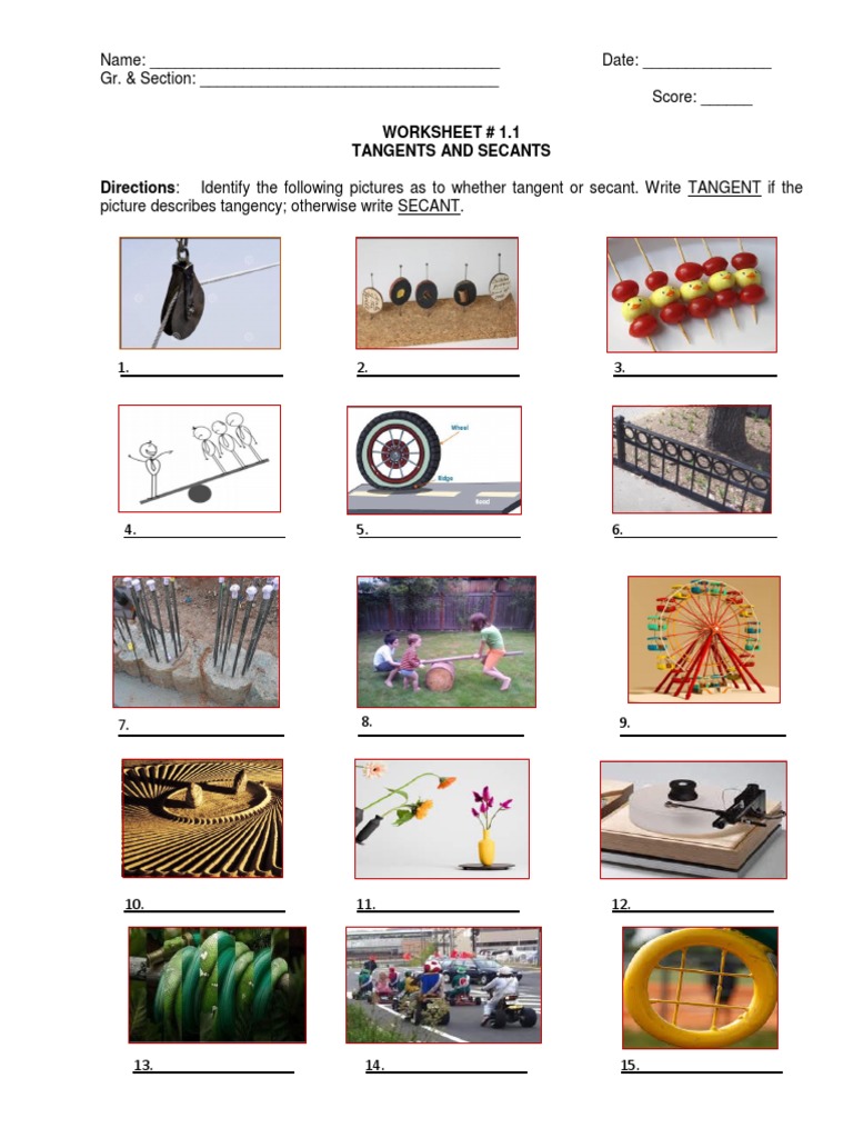 Tangents and Secants Worksheet | PDF | Tangent | Algebraic Geometry