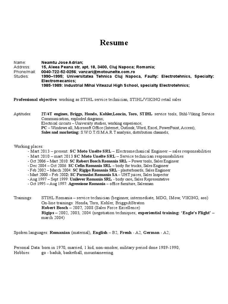 CV Adrian N Eng 2016 - Technician | PDF