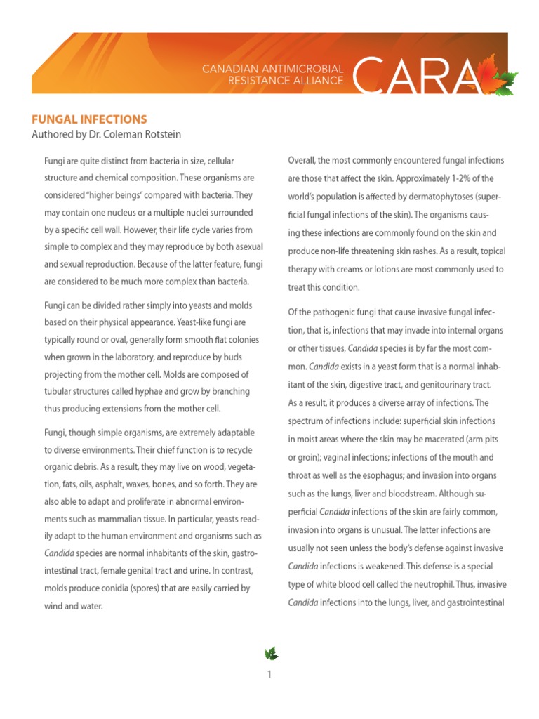 Fungal Infections: Authored by Dr. Coleman Rotstein | PDF | Candida ...