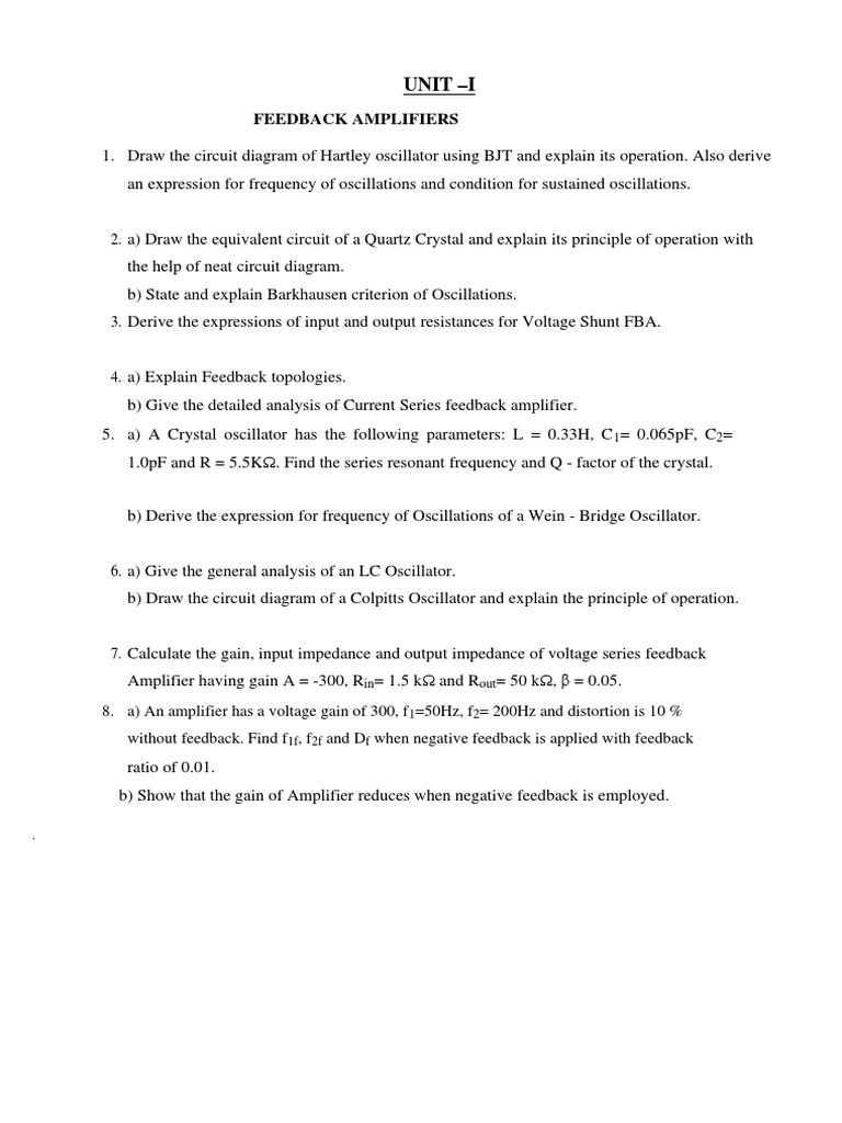 ECA QB Final | PDF | Amplifier | Electronic Oscillator