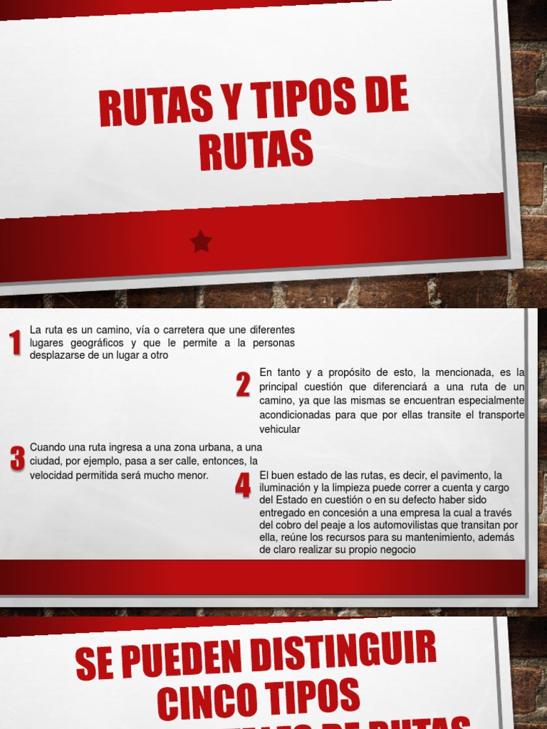 Rutas y Tipos de Rutas | PDF | La carretera | Transporte