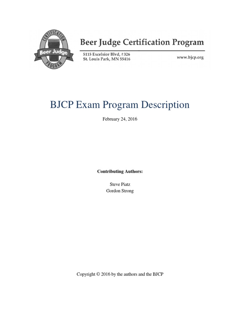 BJCP Exam Program | PDF | Test (Assessment) | Business