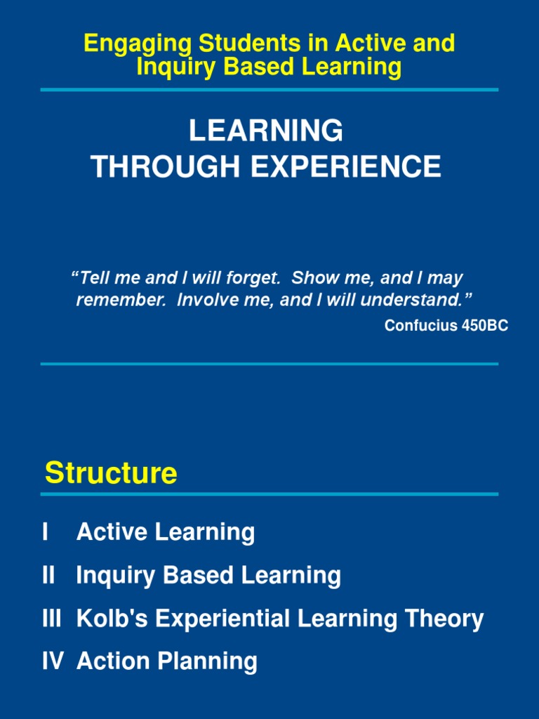 Learning Through Experience Final | Reflective Practice | Learning Styles