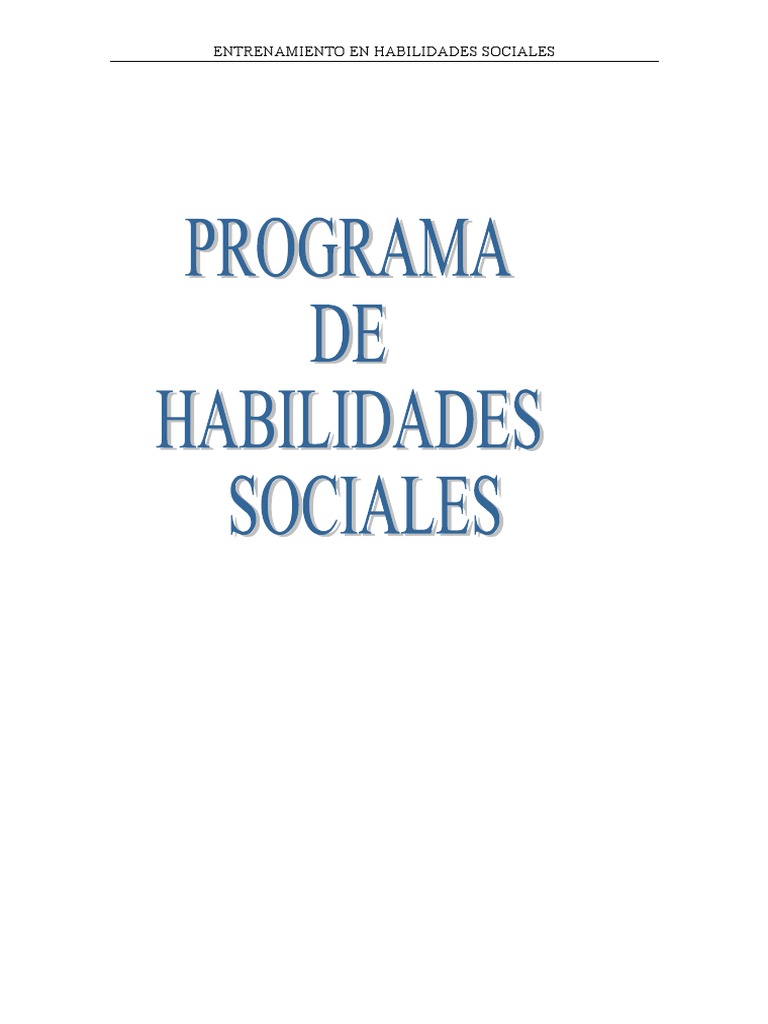 Programa de Habilidades Sociales. | PDF | Habilidades sociales | Comportamiento