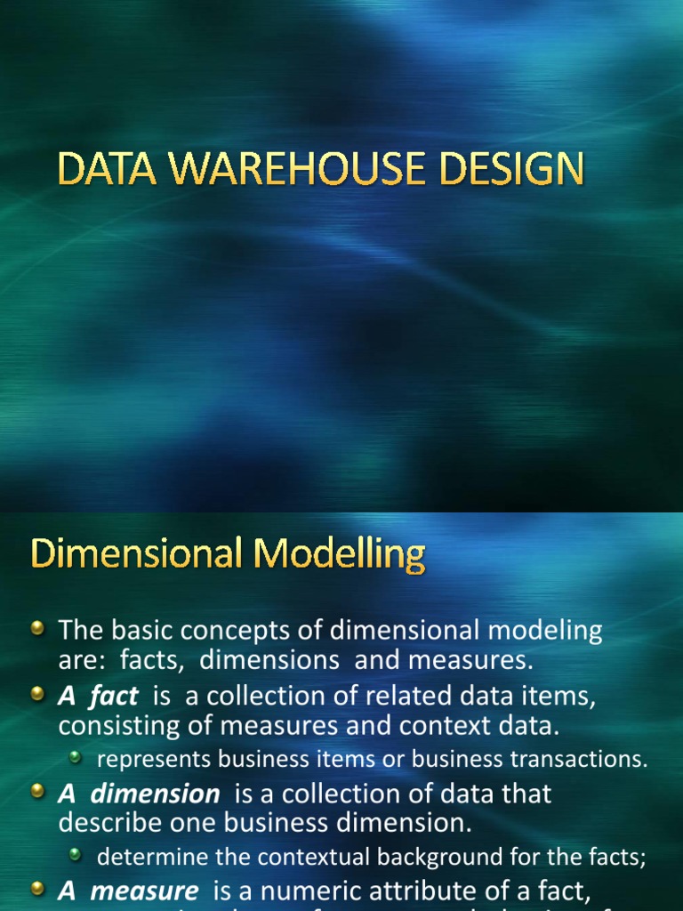 Data Warehouse Design | PDF | Data Warehouse | Table (Database)