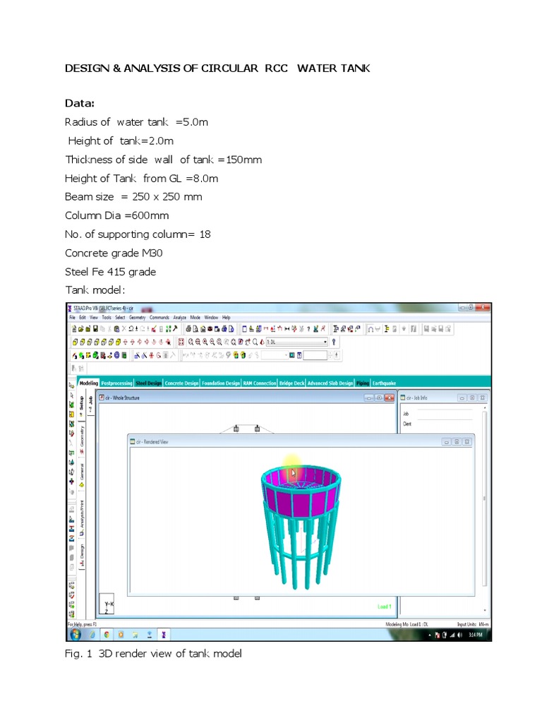 RCC Circular Water Tank | PDF | Beam (Structure) | Bending