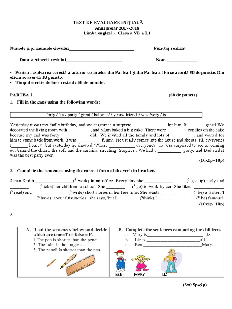Intial Test 6 2017 | PDF | Linguistic Typology | Language Mechanics
