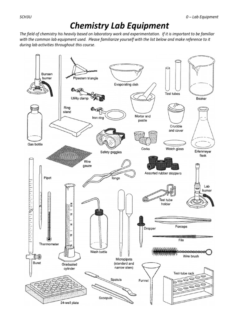 Chemistry Lab Equipment | PDF | Wellness | Science & Mathematics