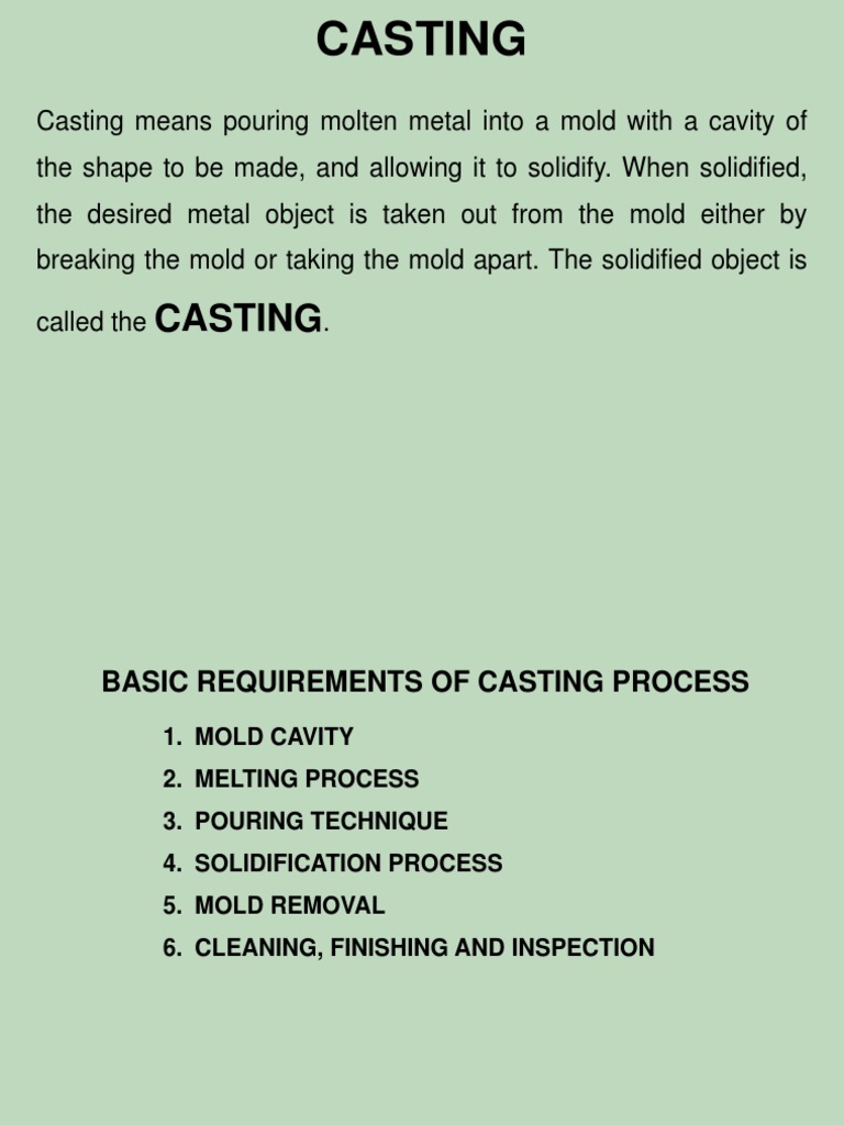ME106 - Casting (2015) | PDF | Casting (Metalworking) | Materials Science
