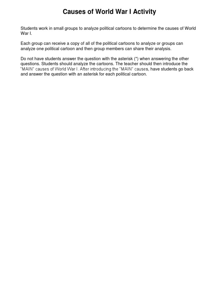 Analyzing WWI Political Cartoons | PDF | Cognition