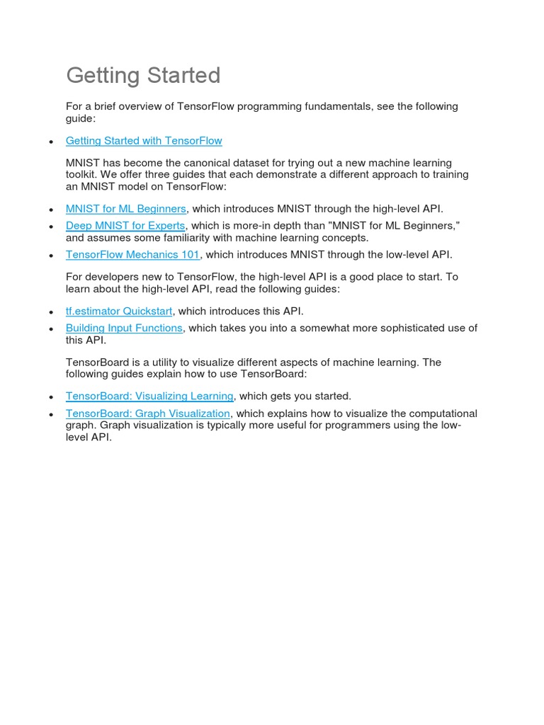 Getting Started With Tensorflow | PDF